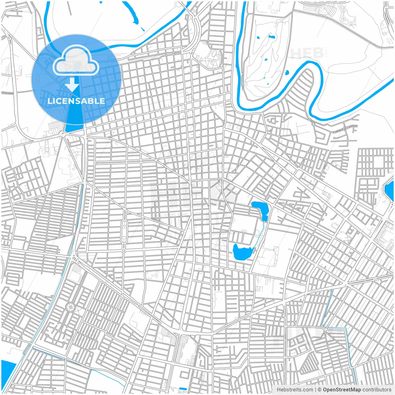 Matamoros, Tamaulipas, Mexico, City Map With High Resolution Roads ...