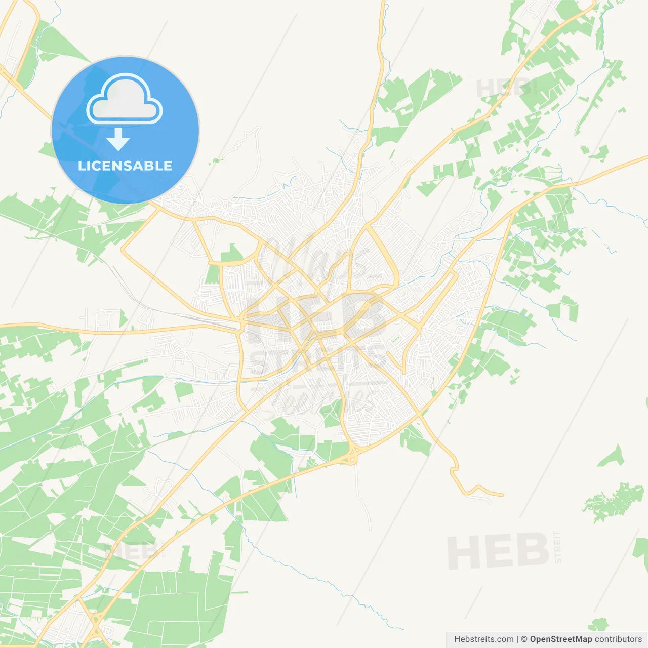 Prilep, Macedonia Vector Map - Classic Colors – HEBSTREITS