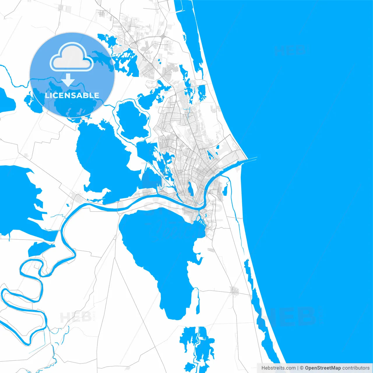 Rich Detailed Vector Map Of Tampico, Tamaulipas, Mexico – HEBSTREITS