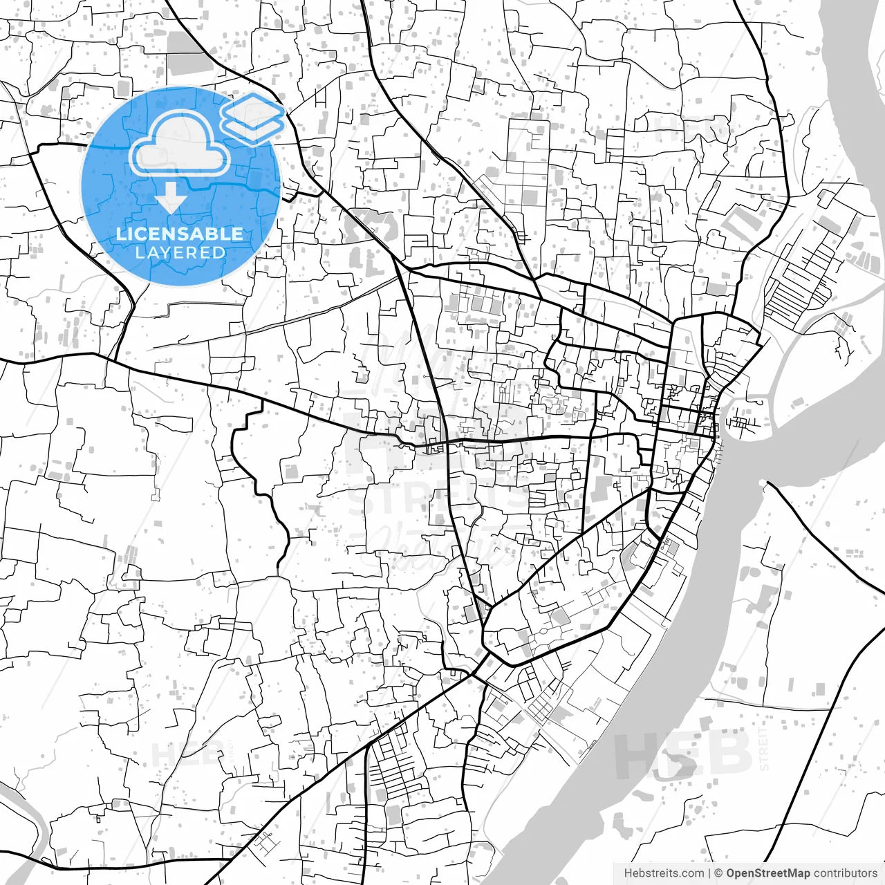 Layered Pdf Map Of Barisal, Barisal, Bangladesh – HEBSTREITS