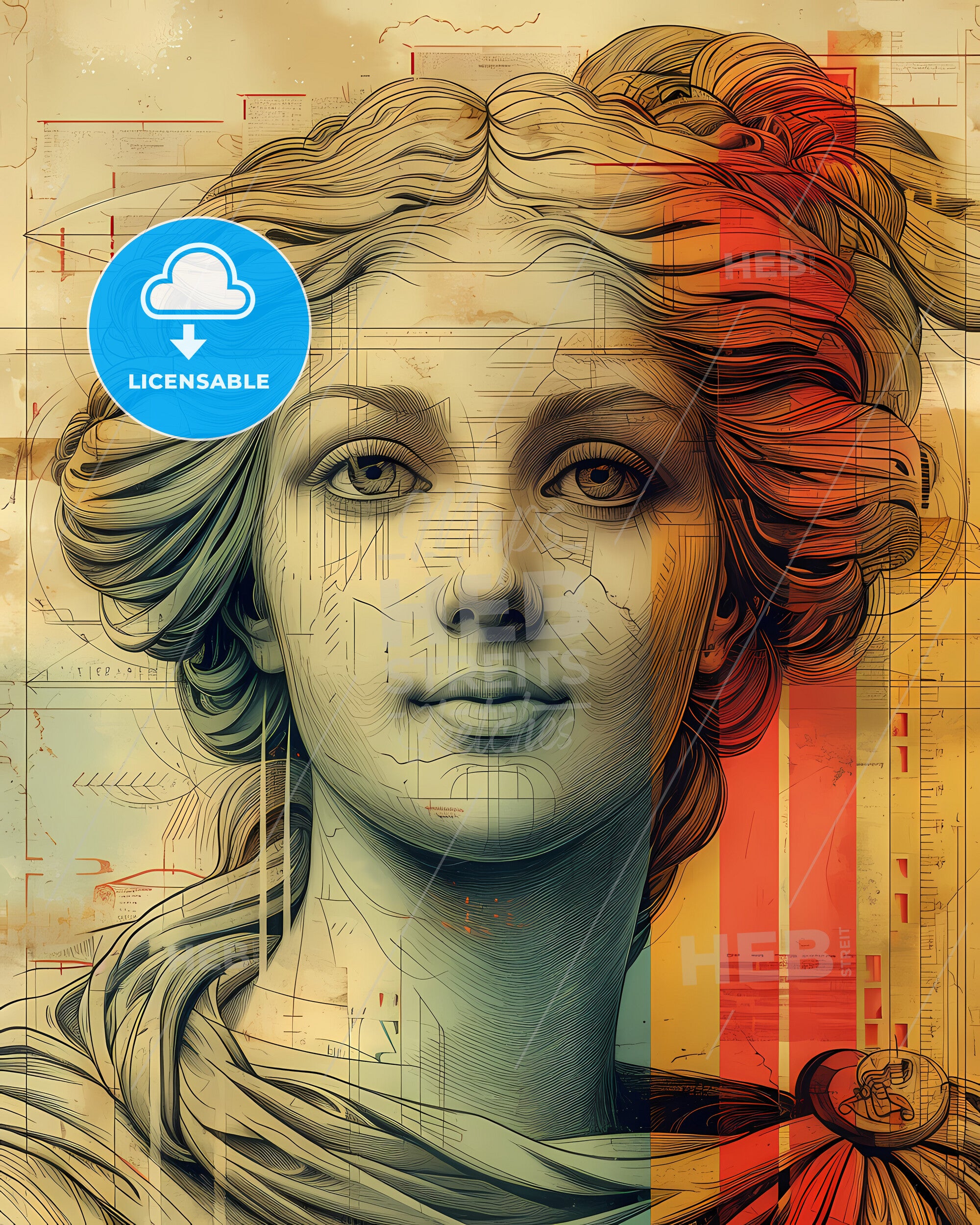 Hera, Juno, Queen Of The Gods, A Woman_S Face With A Pattern – HEBSTREITS