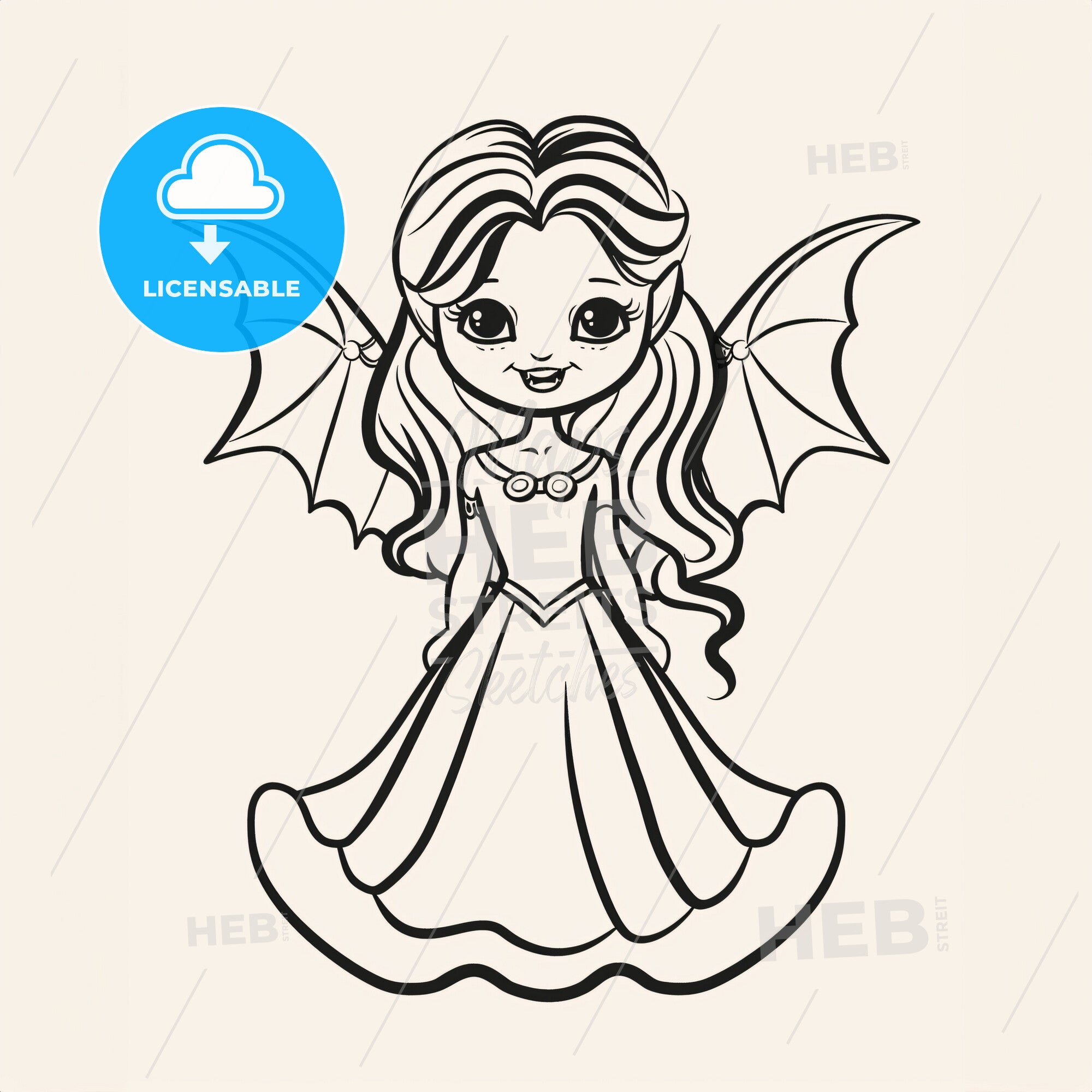 vampire coloring page girl