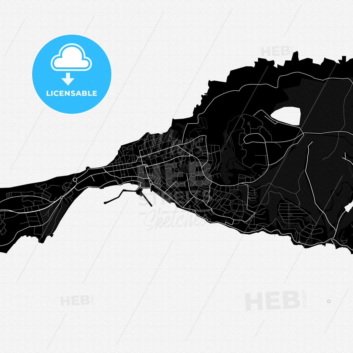 Sinop, Turkey Pdf Vector Map Black And White – HEBSTREITS