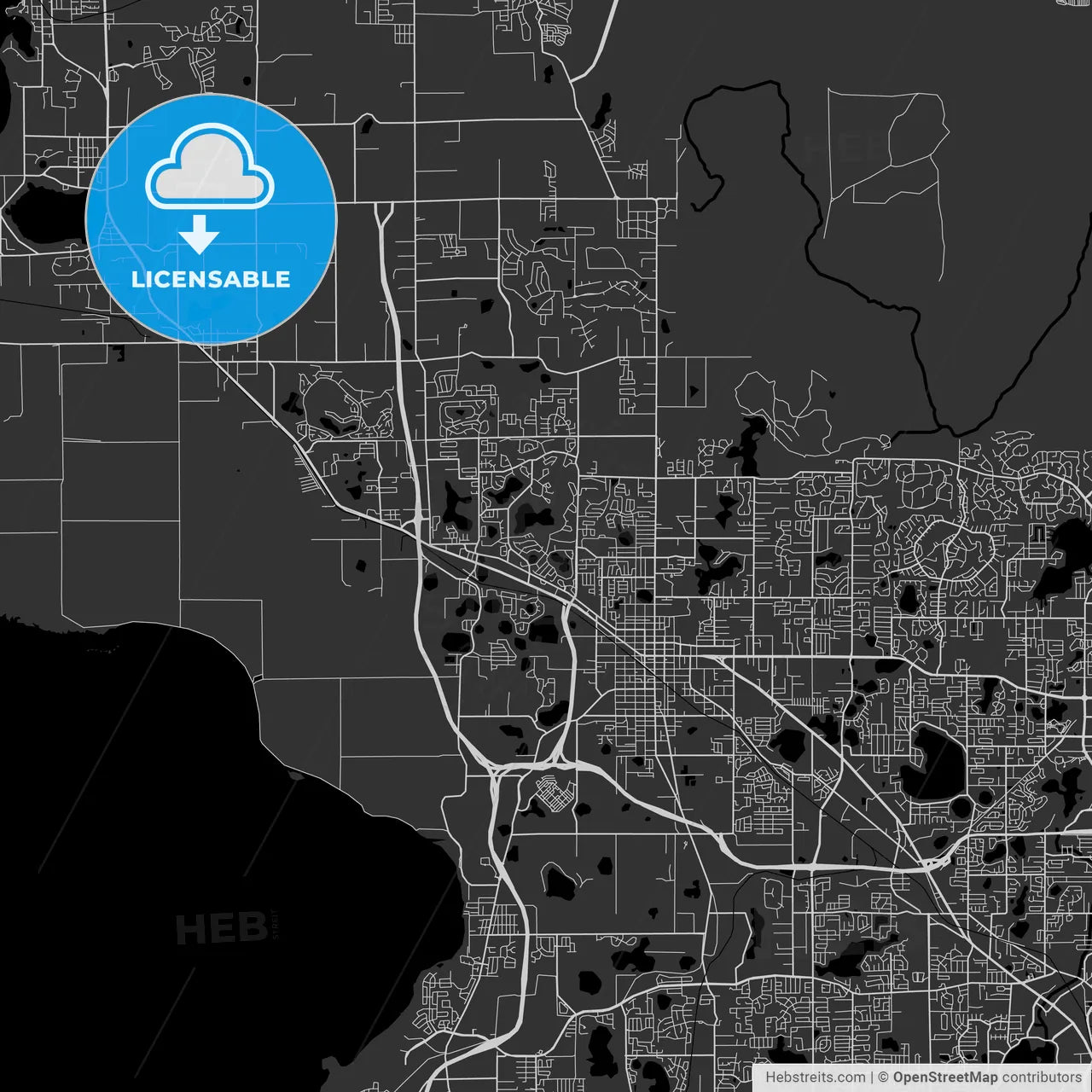 Apopka, Florida - Area Map - Dark – HEBSTREITS