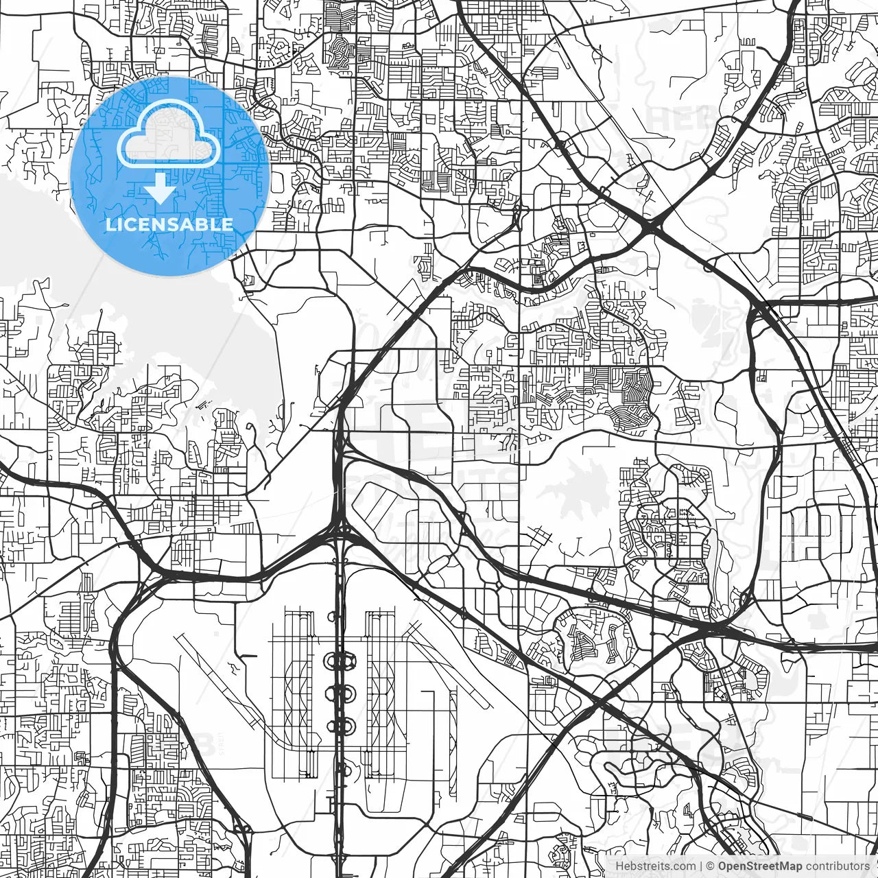 Coppell, Texas - Area Map - Light – HEBSTREITS