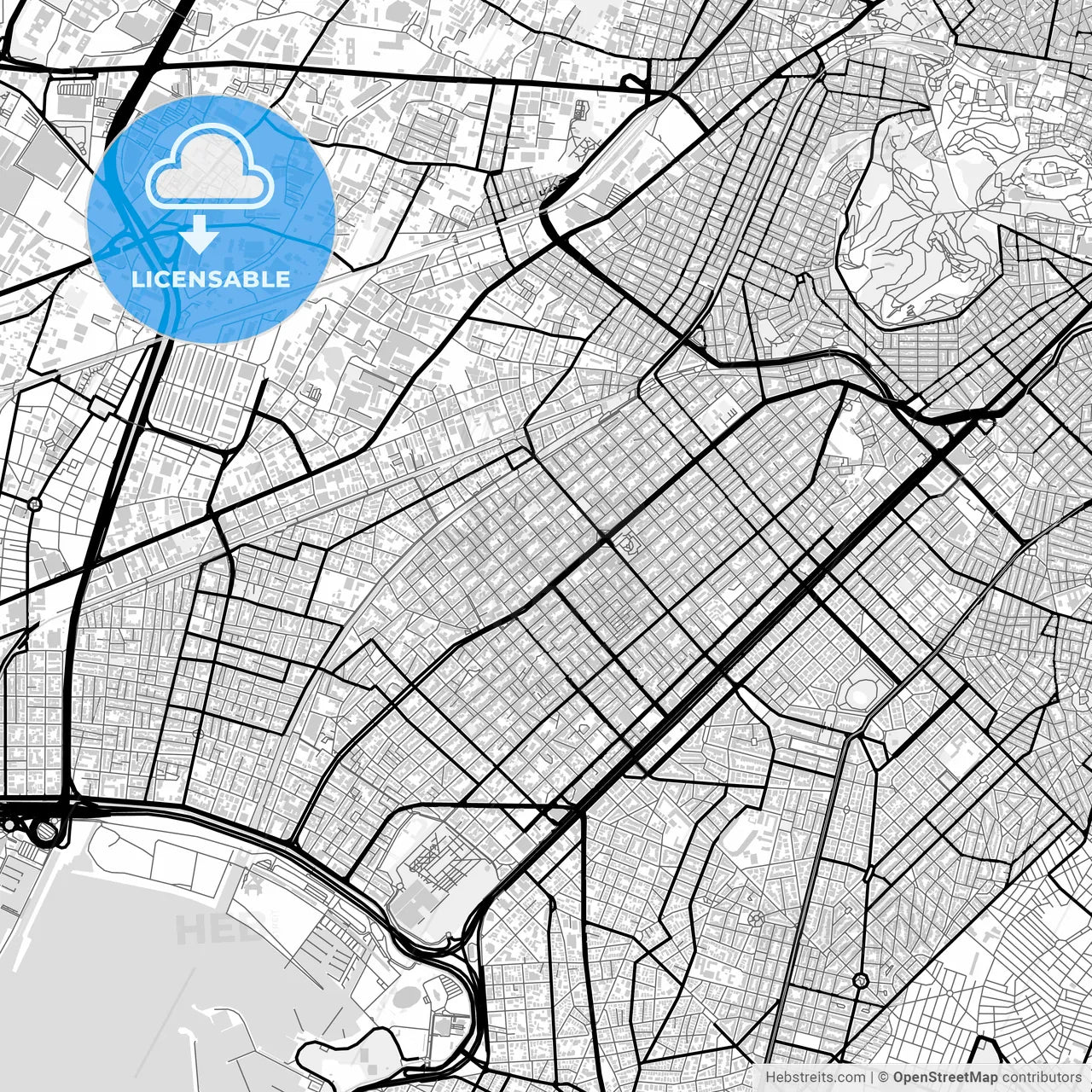 Downtown Map Of Kallithea, Greece – HEBSTREITS