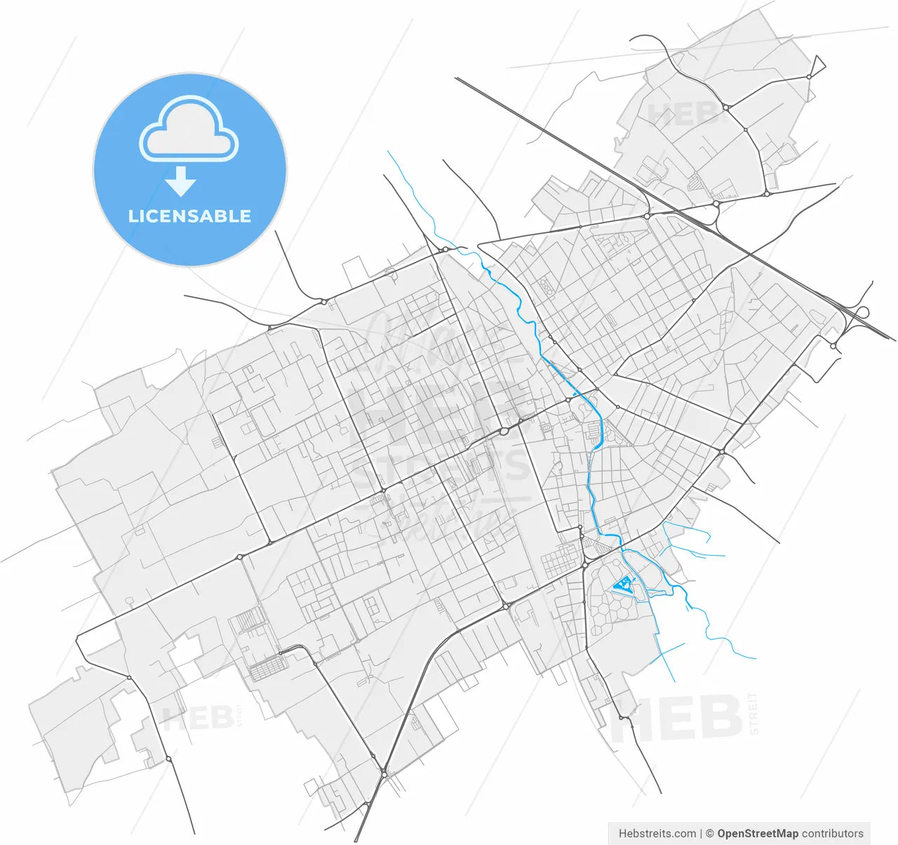 Legnano, Lombardy, Italy, High Resolution Vector Map - Instant Download ...