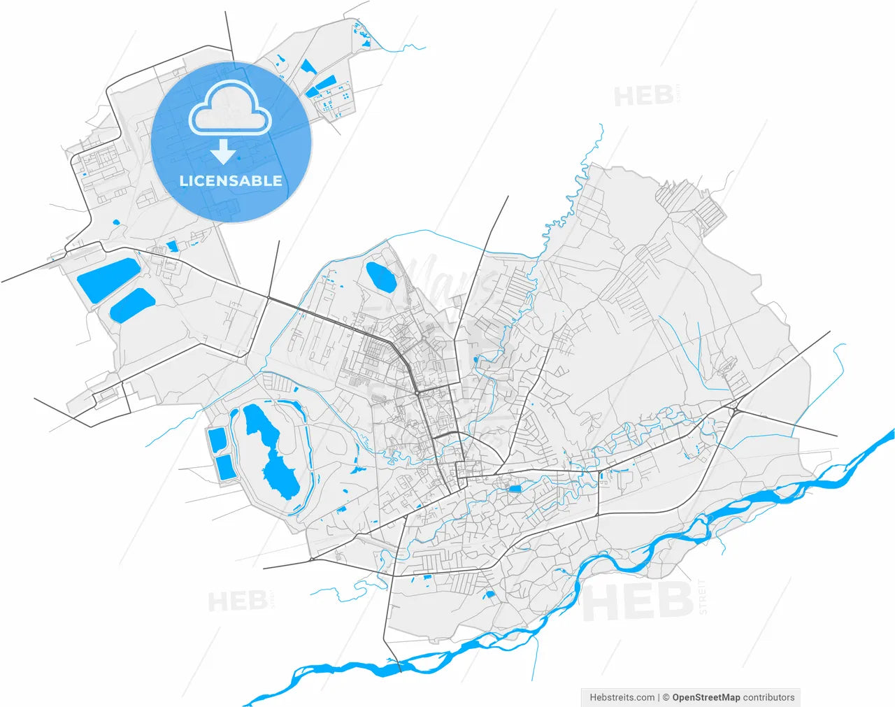 Kalush, Ivano-Frankivsk Oblast, Ukraine, High Resolution Vector Map ...