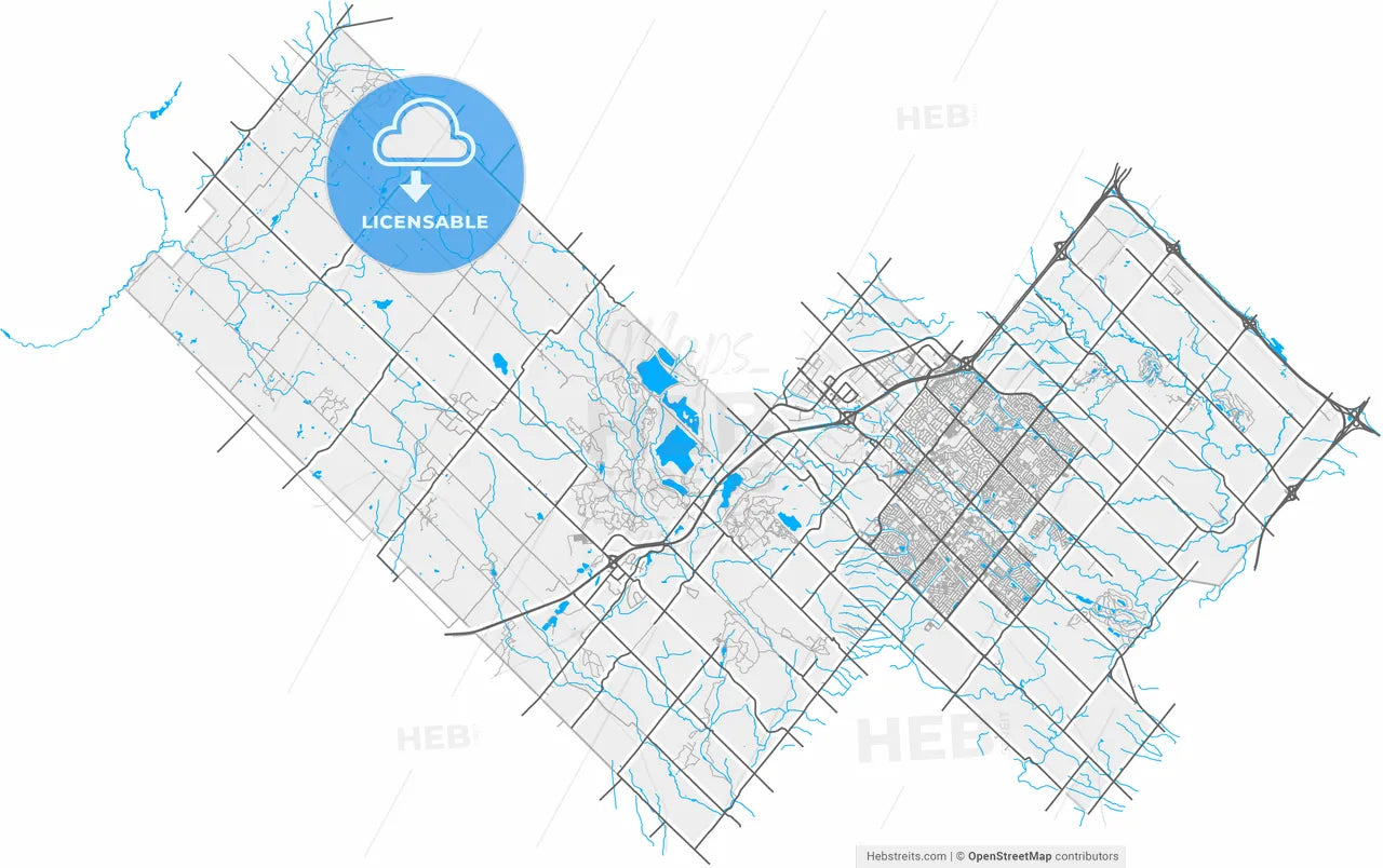 Milton, Ontario, Canada, High Resolution Vector Map - Instant Download ...