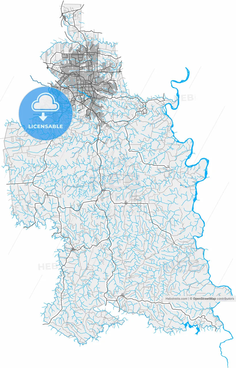 Londrina, Brazil, High Resolution Vector Map - Instant Download Pdf And ...