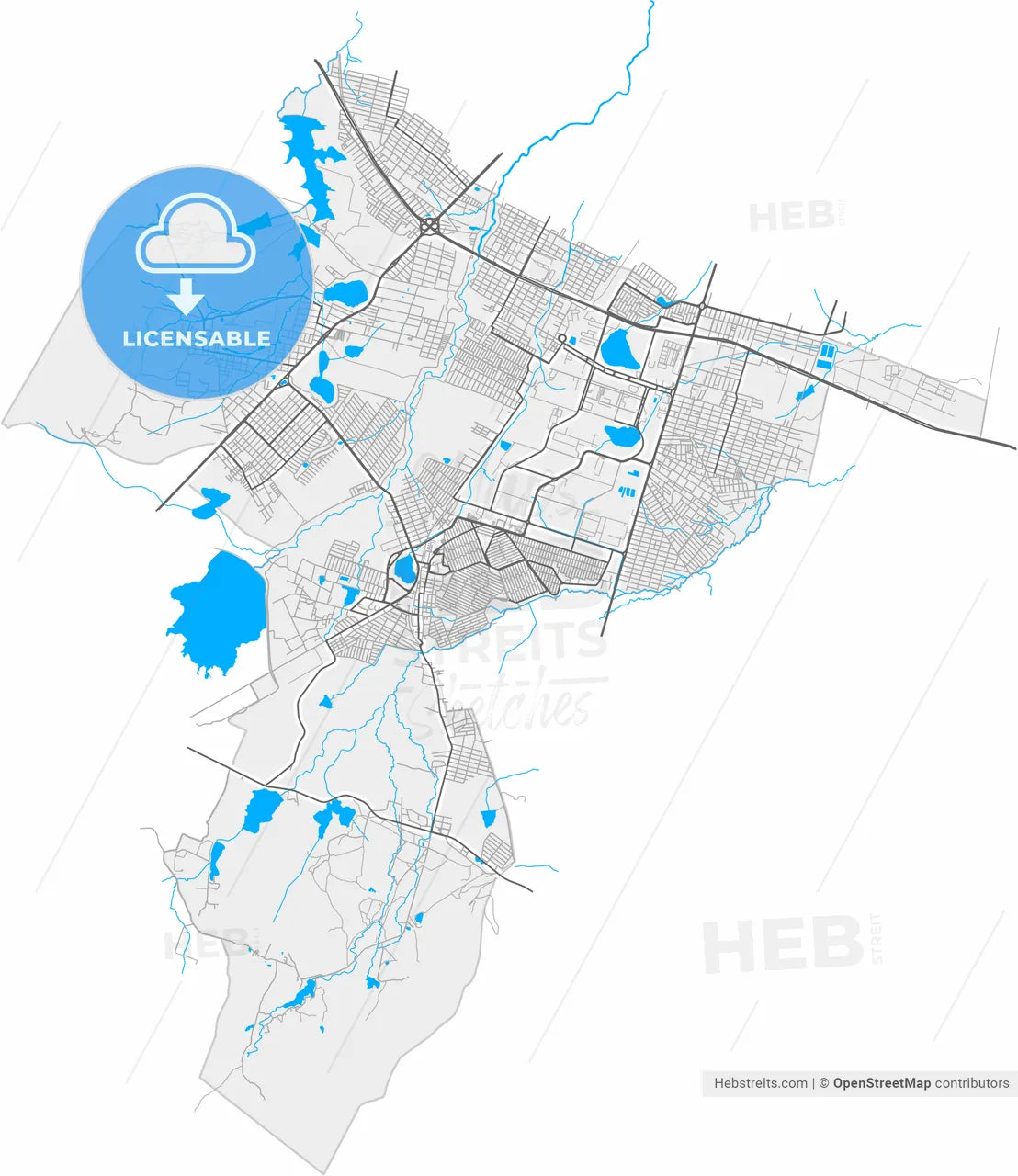 Maracanau, Brazil, High Resolution Vector Map - Instant Download Pdf ...