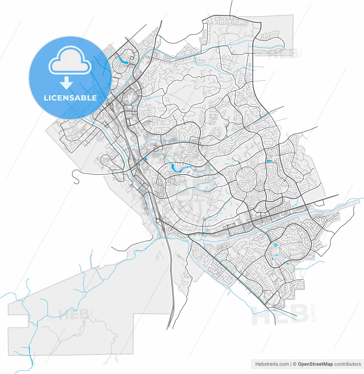 Temecula, California, United States, High Resolution Vector Map ...