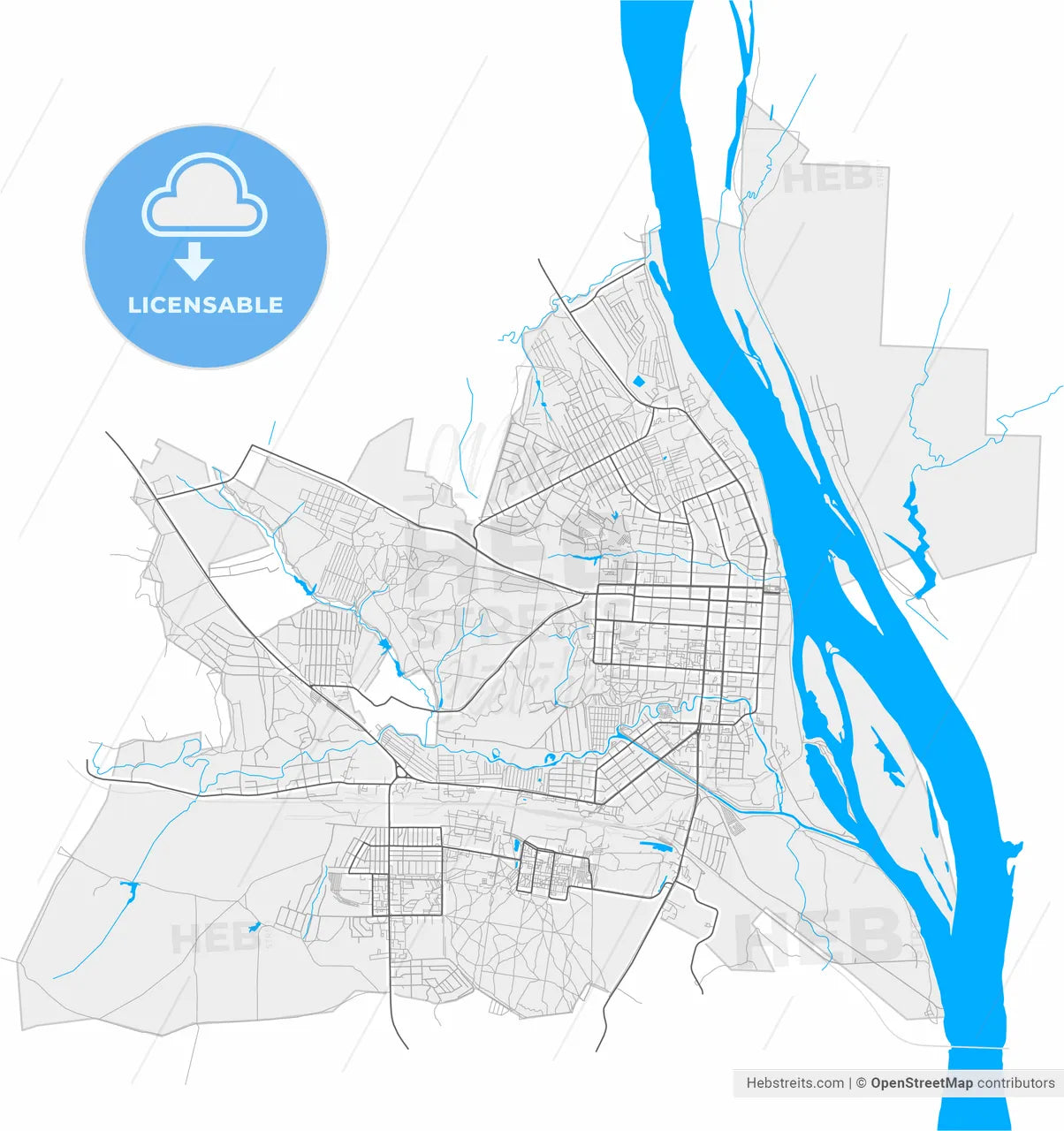 Sarapul, Udmurt Republic, Russia, High Resolution Vector Map - Instant ...