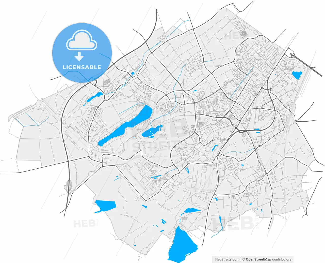Hurth, North Rhine-Westphalia, Germany, High Resolution Vector Map ...