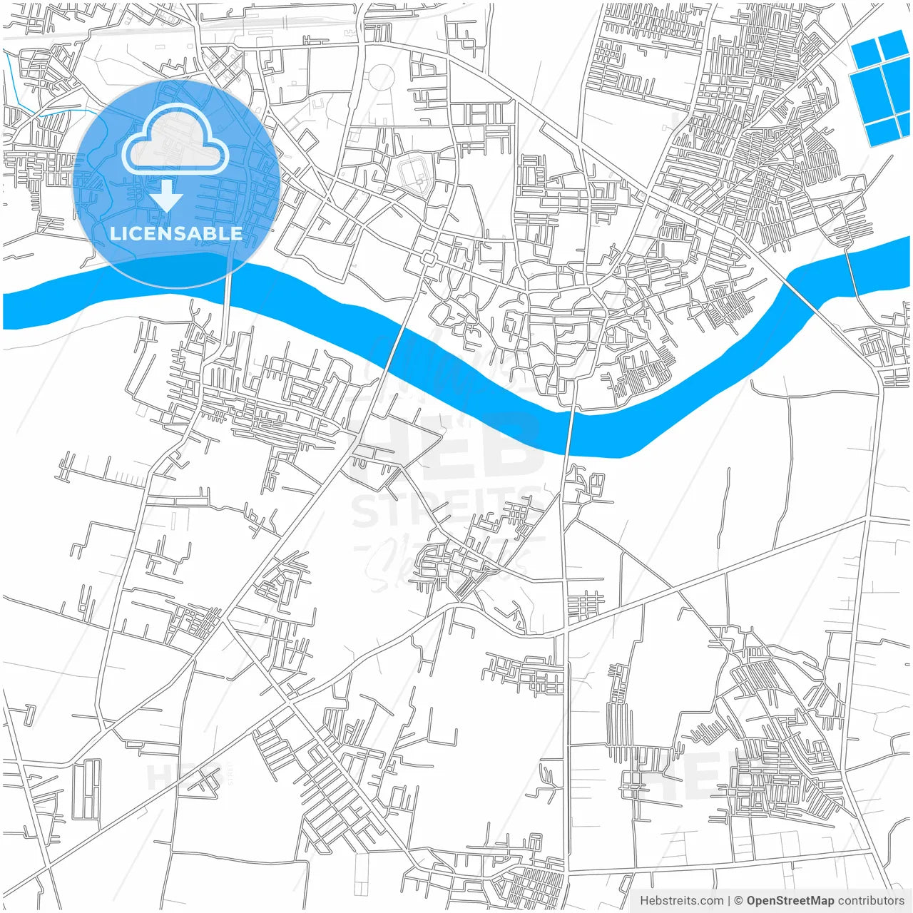 Nanded, Maharashtra, India, City Map With High Resolution Roads ...