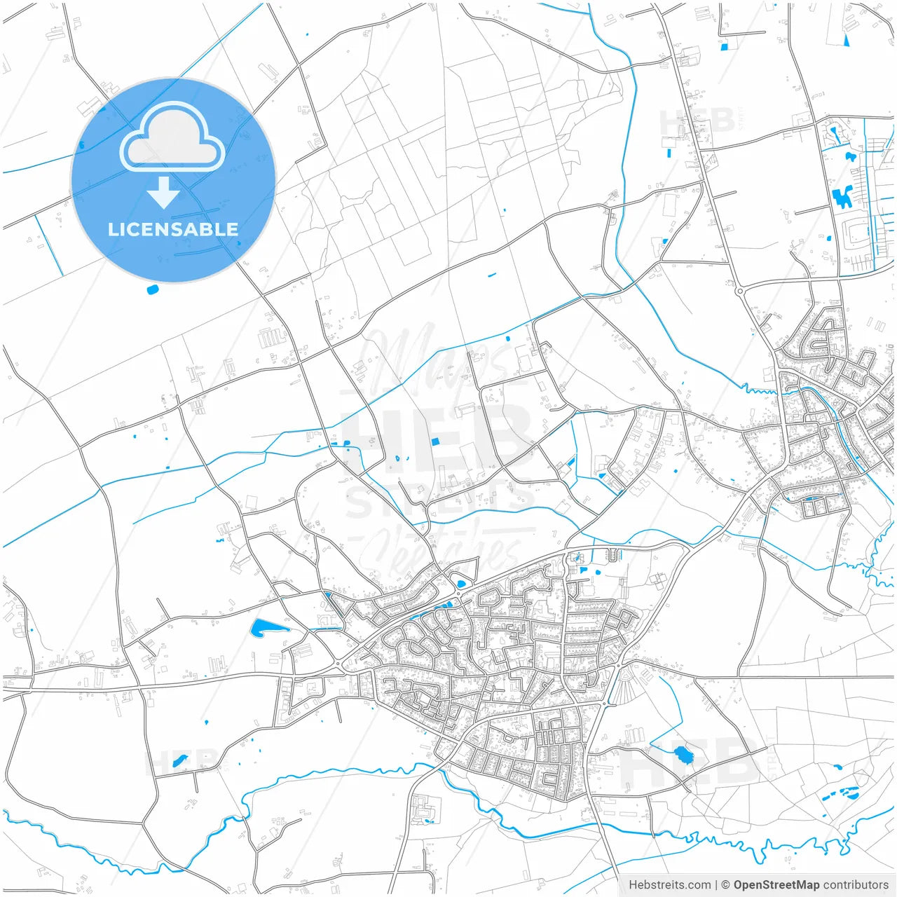 Leudal, Limburg, Netherlands, City Map With High Resolution Roads ...