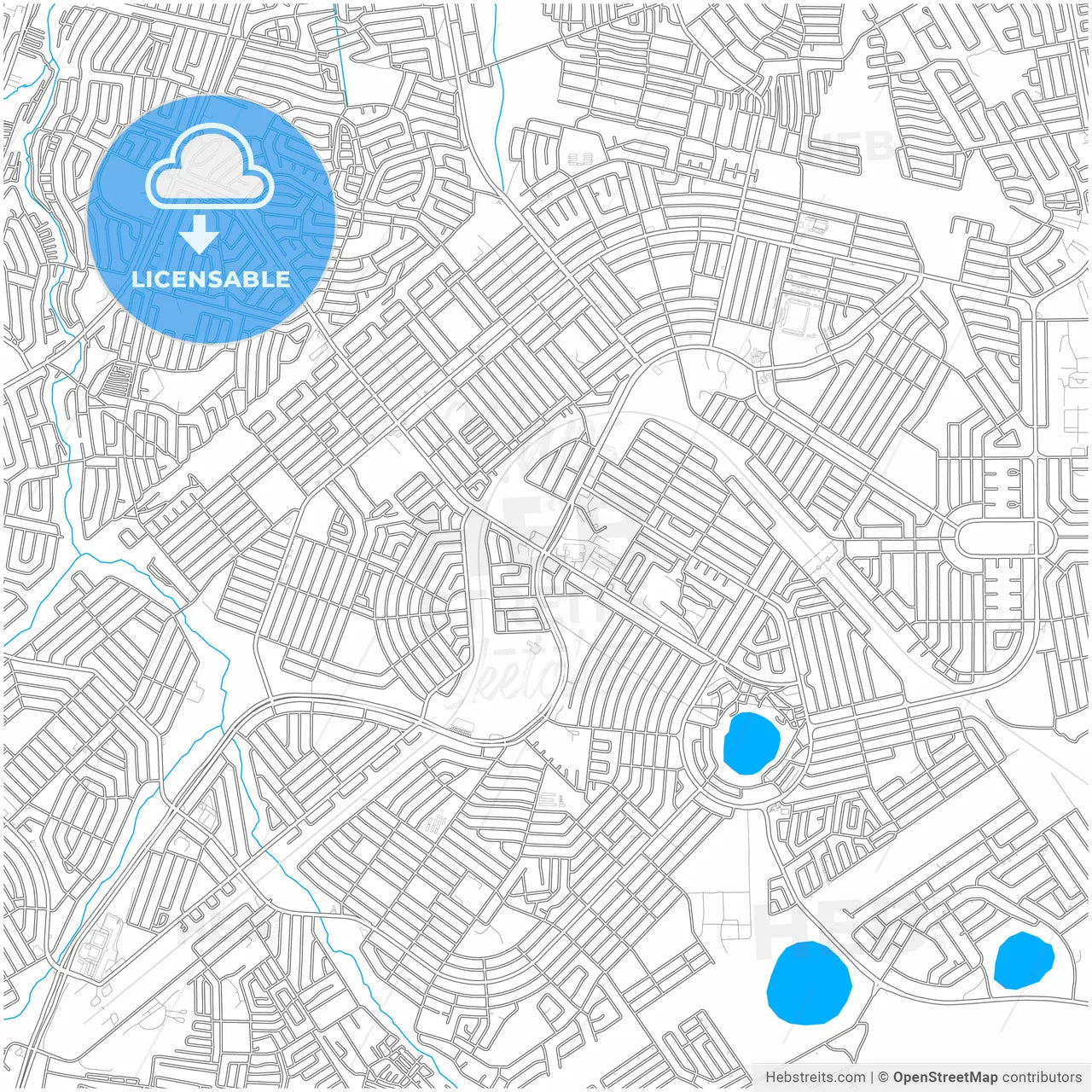 Tembisa, South Africa, City Map With High Resolution Roads. – HEBSTREITS