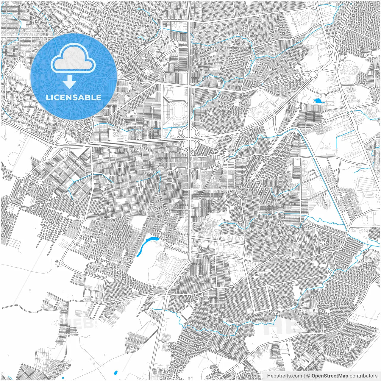 Soledad, Colombia, City Map With High Resolution Roads. – HEBSTREITS