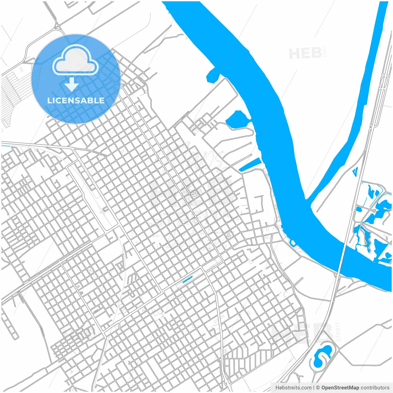 Zarate, Argentina, City Map With High Resolution Roads. – HEBSTREITS