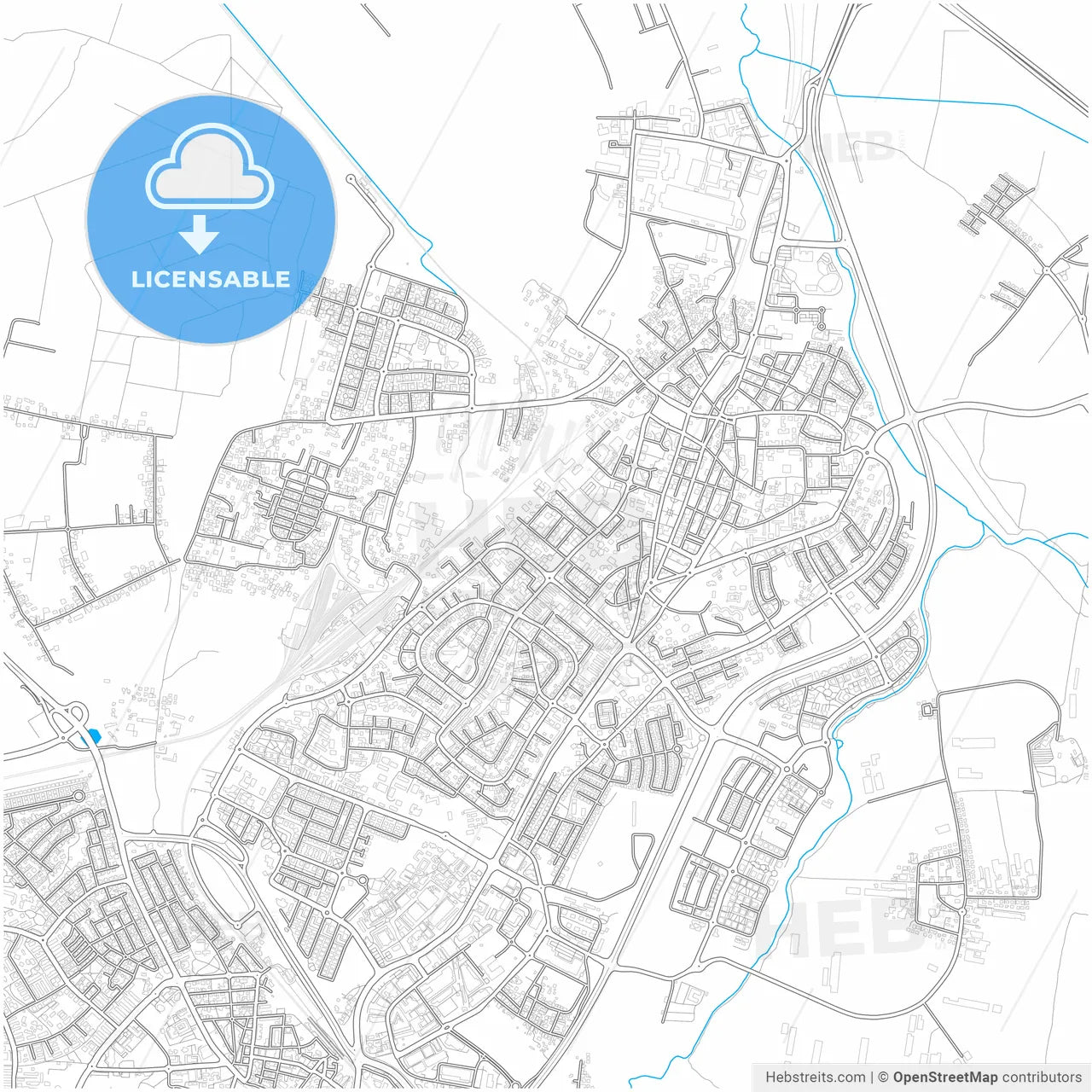 Lod, Center, Israel, City Map With High Resolution Roads. – HEBSTREITS