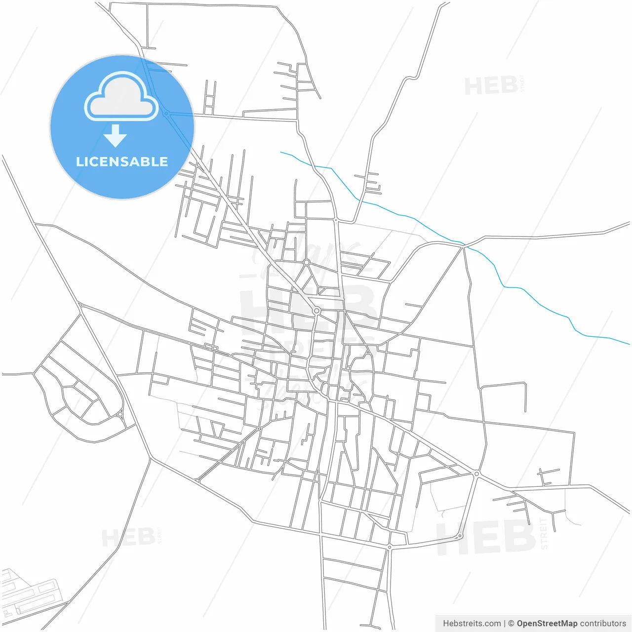 Al-Safira, Syria, City Map With High Resolution Roads. – HEBSTREITS