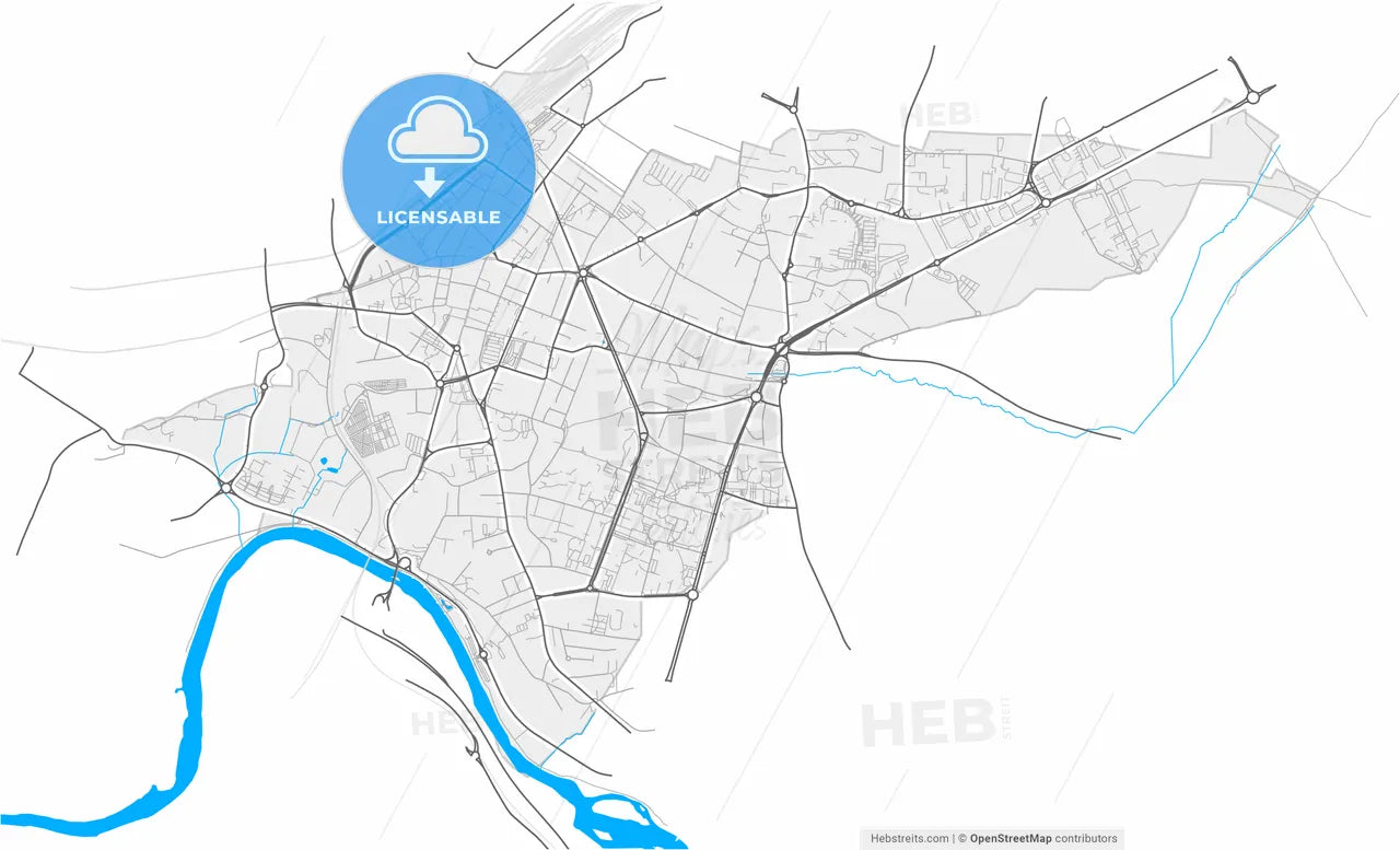 Annemasse, Haute-Savoie, France, High Resolution Vector Map - Instant ...