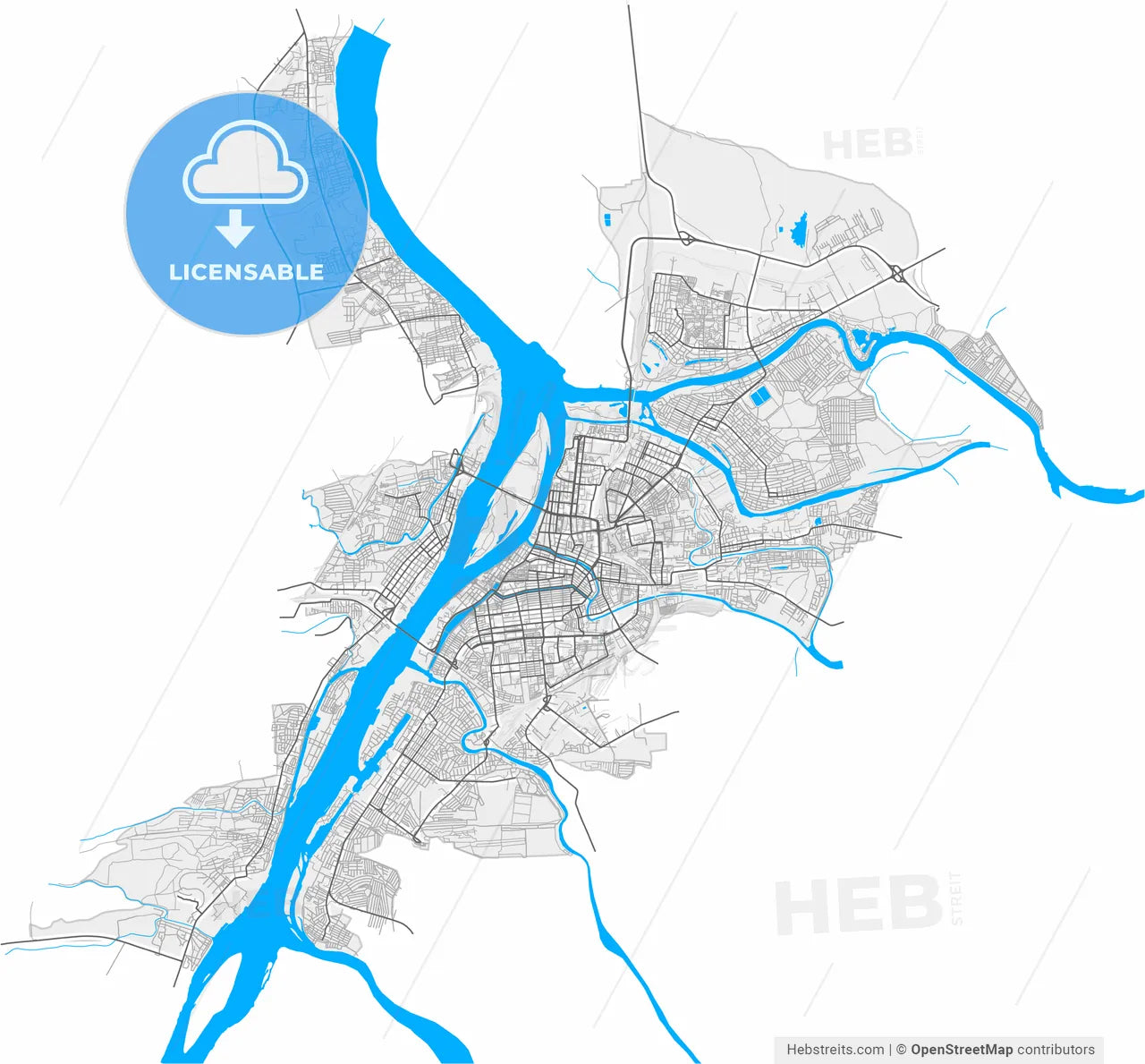 Astrakhan, Astrakhan Oblast, Russia, High Resolution Vector Map ...