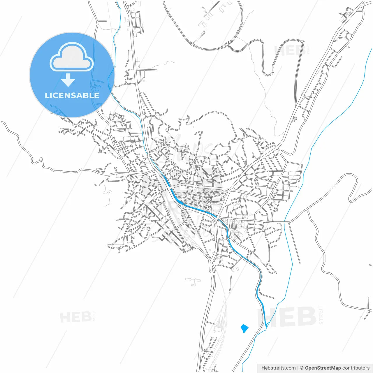Çankırı, Çankırı, Turkey, City Map With High Resolution Roads. – HEBSTREITS