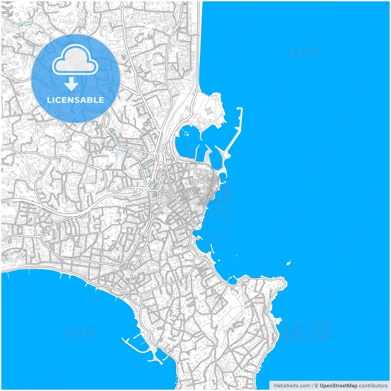 Antibes, Alpes-Maritimes, France, City Map With High Resolution Roads ...