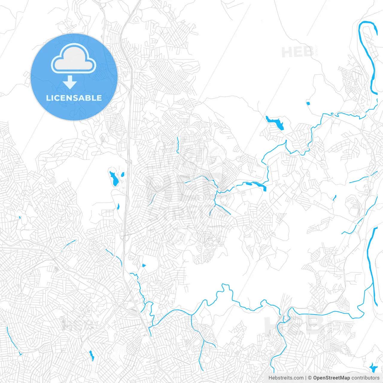 Santa Luzia, Brazil Pdf Vector Map With Water In Focus – HEBSTREITS