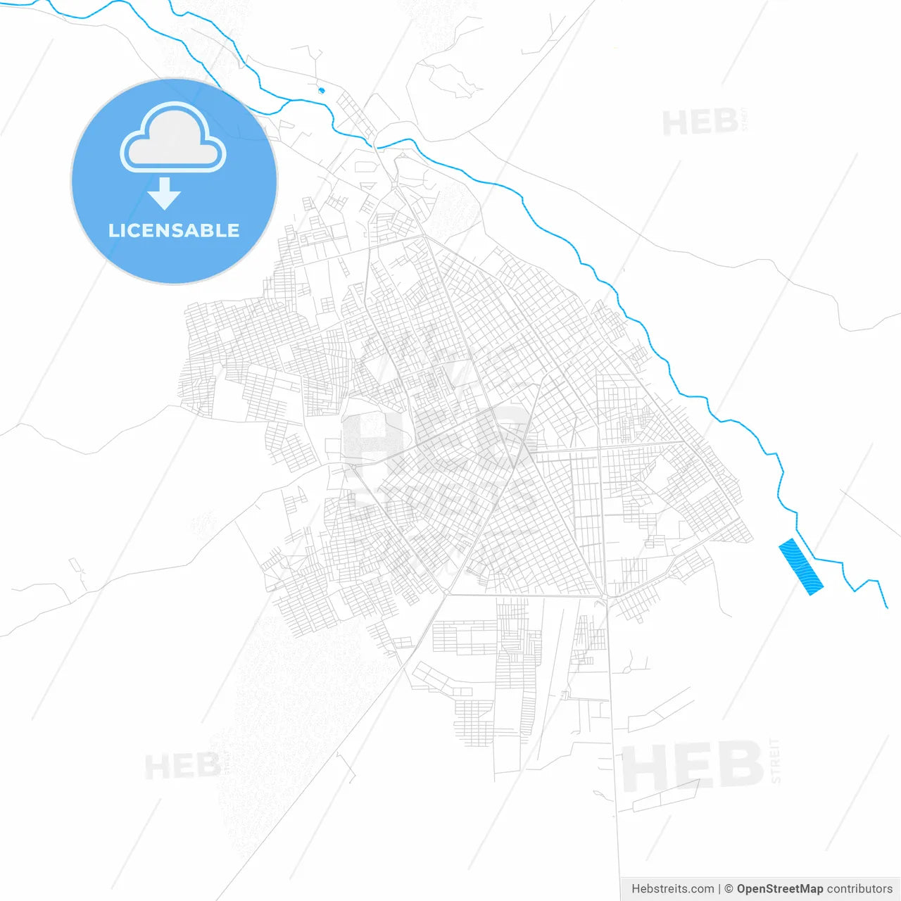 Valledupar, Colombia Pdf Vector Map With Water In Focus – HEBSTREITS