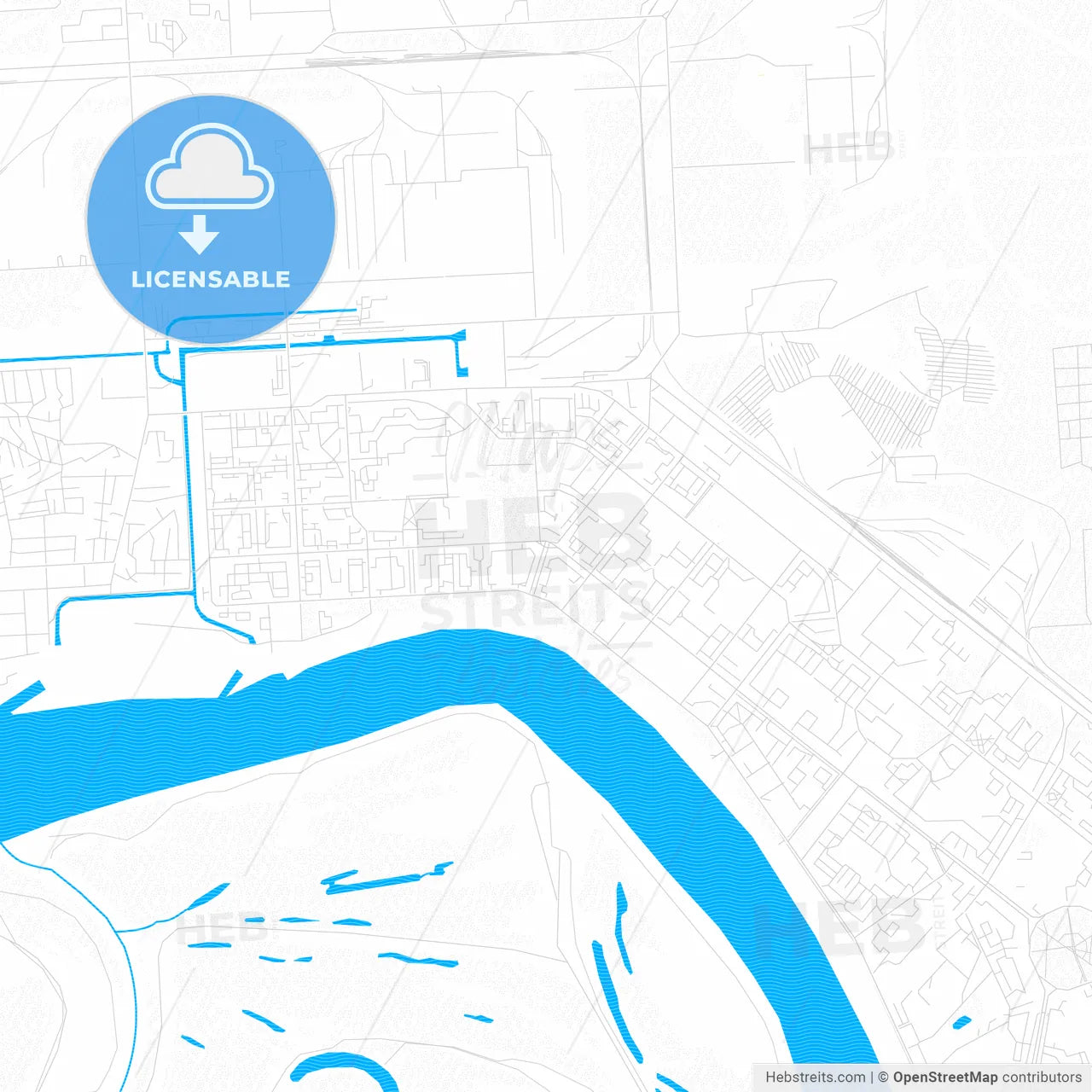 Seversk, Russia Pdf Vector Map With Water In Focus – HEBSTREITS