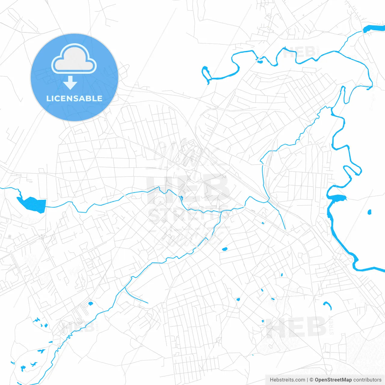 Roslavl, Russia Pdf Vector Map With Water In Focus – HEBSTREITS