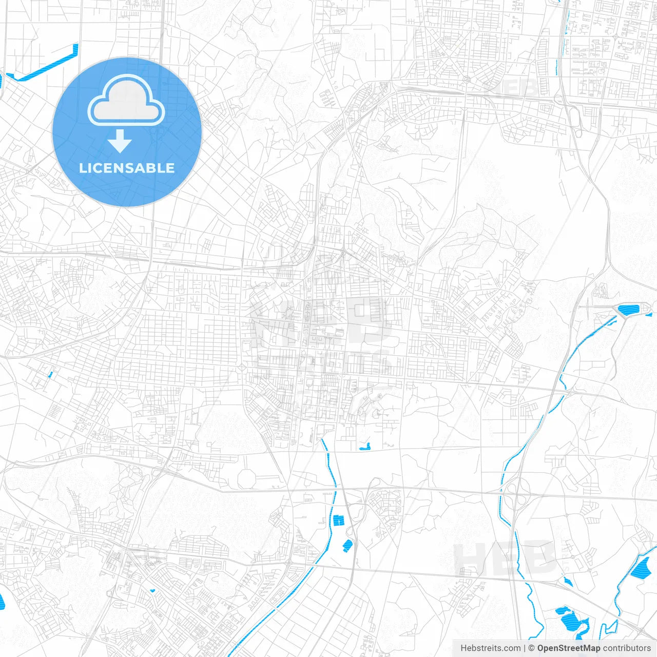 Incheon, South Korea Pdf Vector Map With Water In Focus – HEBSTREITS