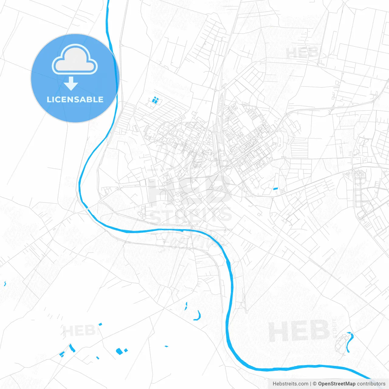 Mielec, Poland Pdf Vector Map With Water In Focus – HEBSTREITS