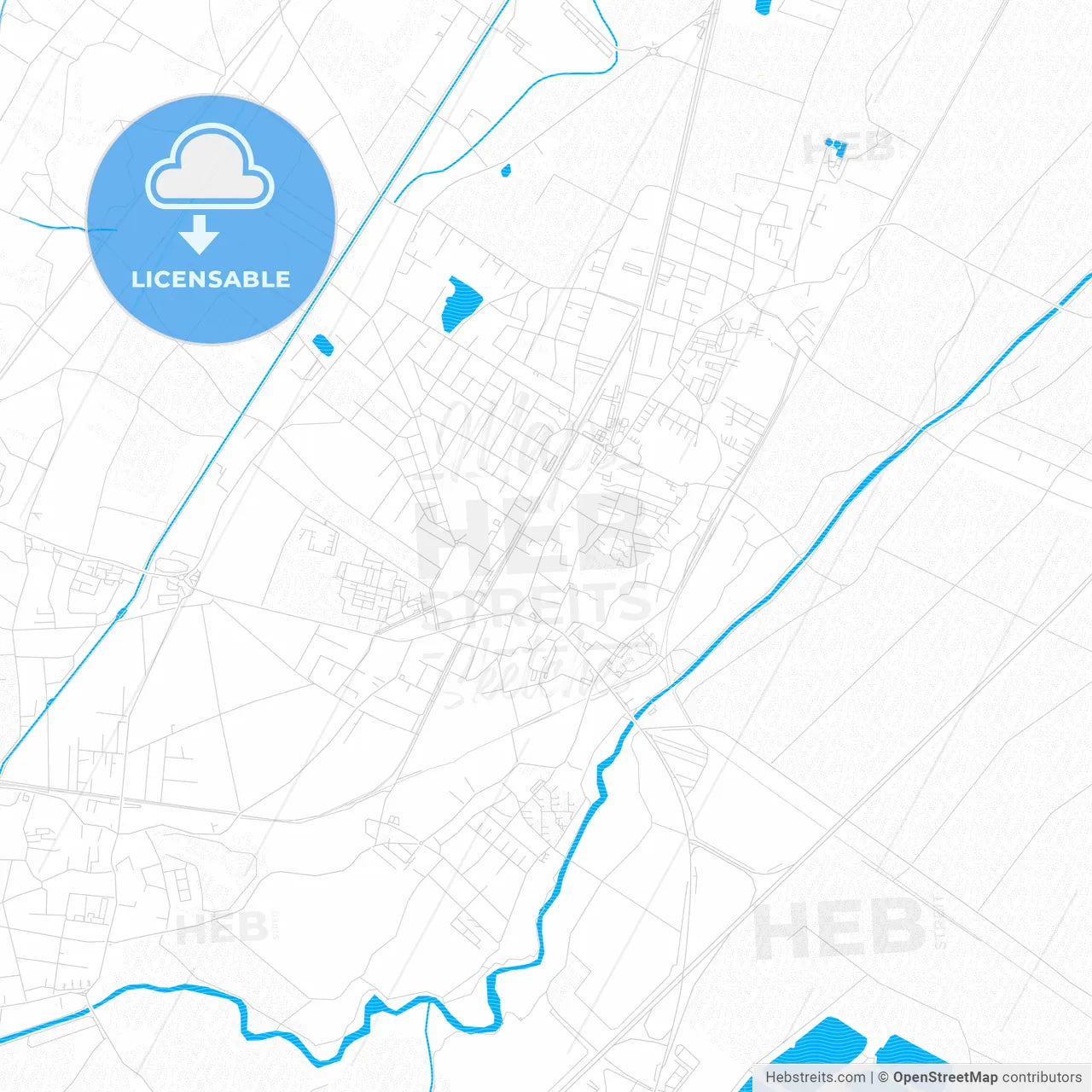 Traiskirchen, Austria Pdf Vector Map With Water In Focus – HEBSTREITS
