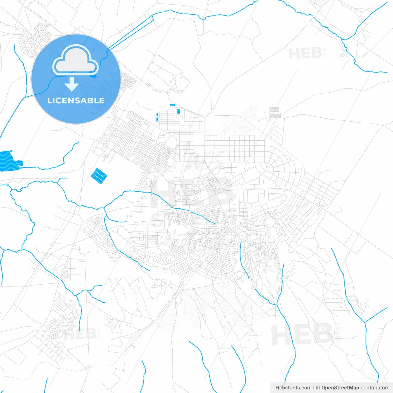 Mufulira, Zambia Pdf Vector Map With Water In Focus – HEBSTREITS