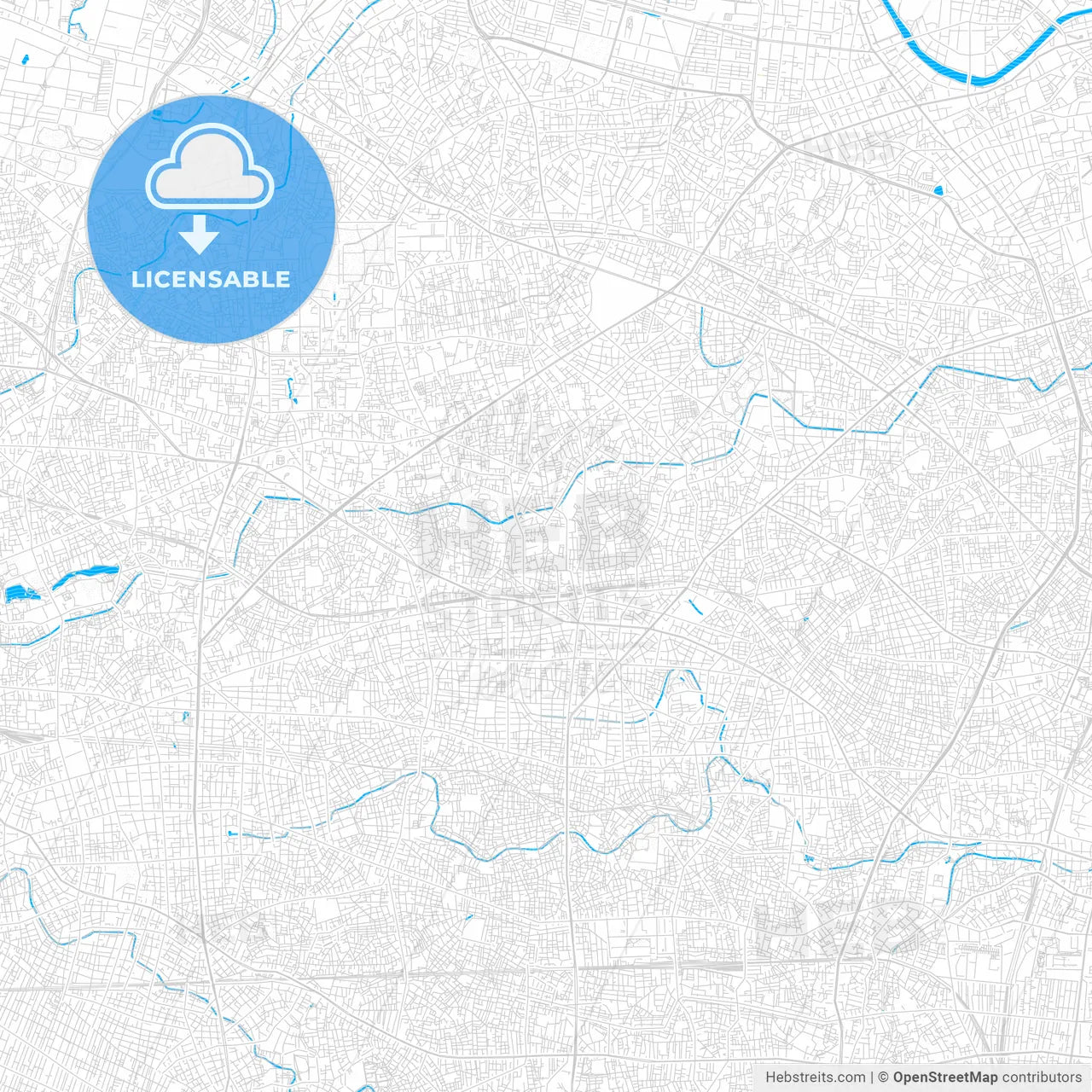 Nerima, Japan Pdf Vector Map With Water In Focus – HEBSTREITS