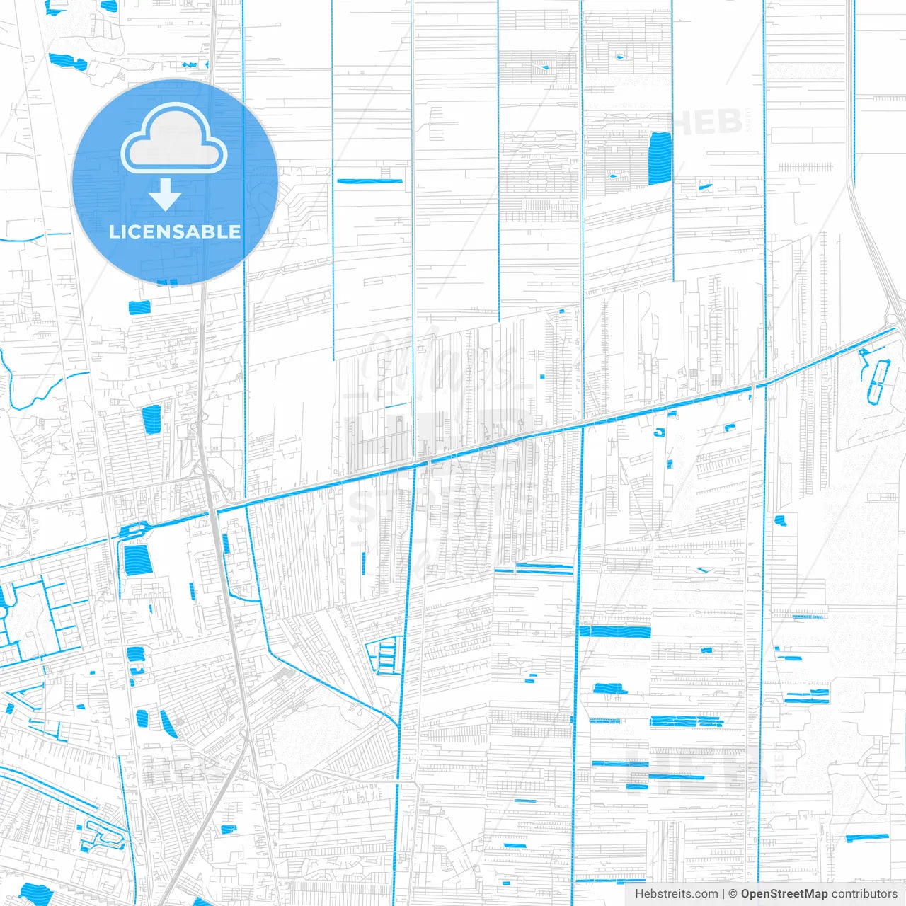 Rangsit, Thailand Pdf Vector Map With Water In Focus – HEBSTREITS