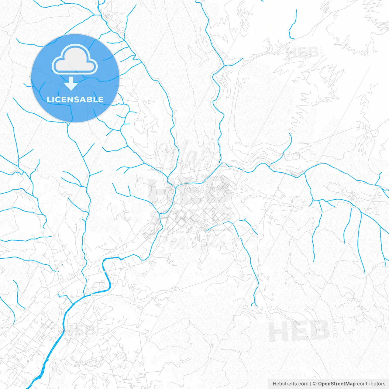 Carrara, Italy Pdf Vector Map With Water In Focus – HEBSTREITS