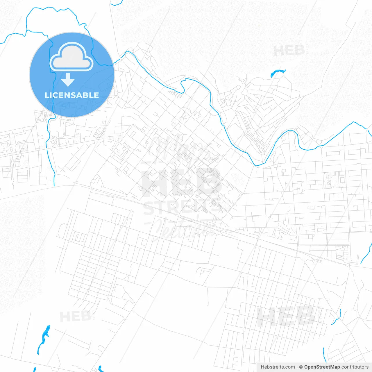 Kuznetsk, Russia Pdf Vector Map With Water In Focus – HEBSTREITS