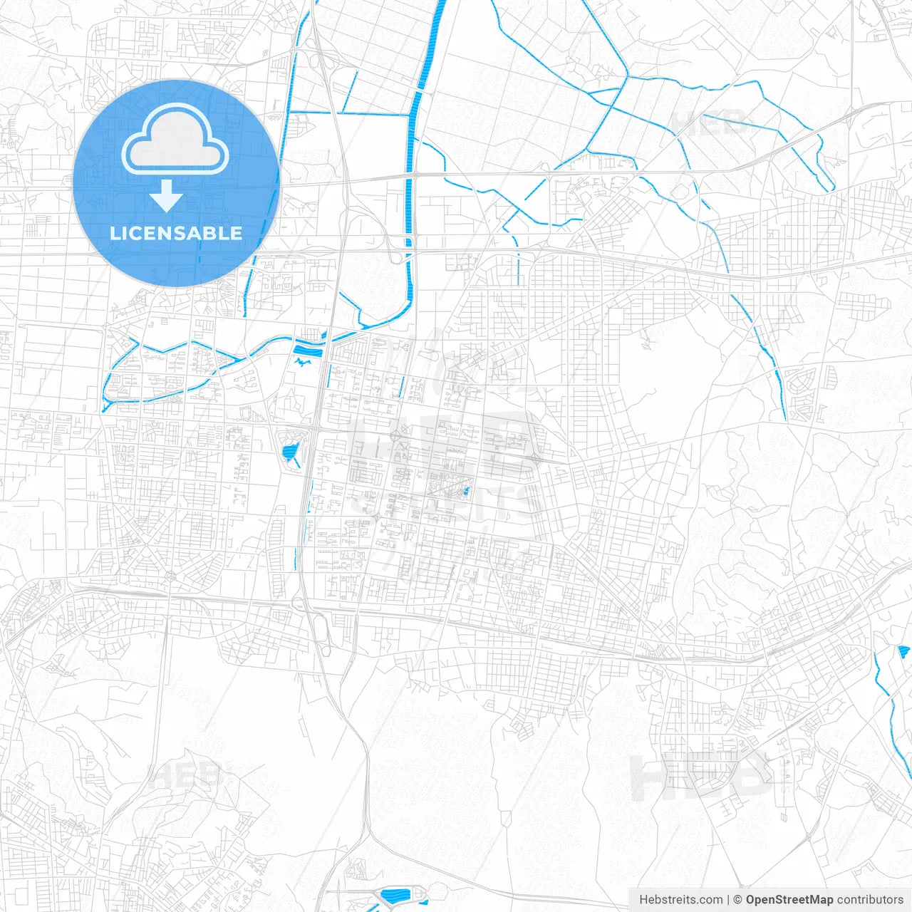 Bucheon, South Korea Pdf Vector Map With Water In Focus – HEBSTREITS