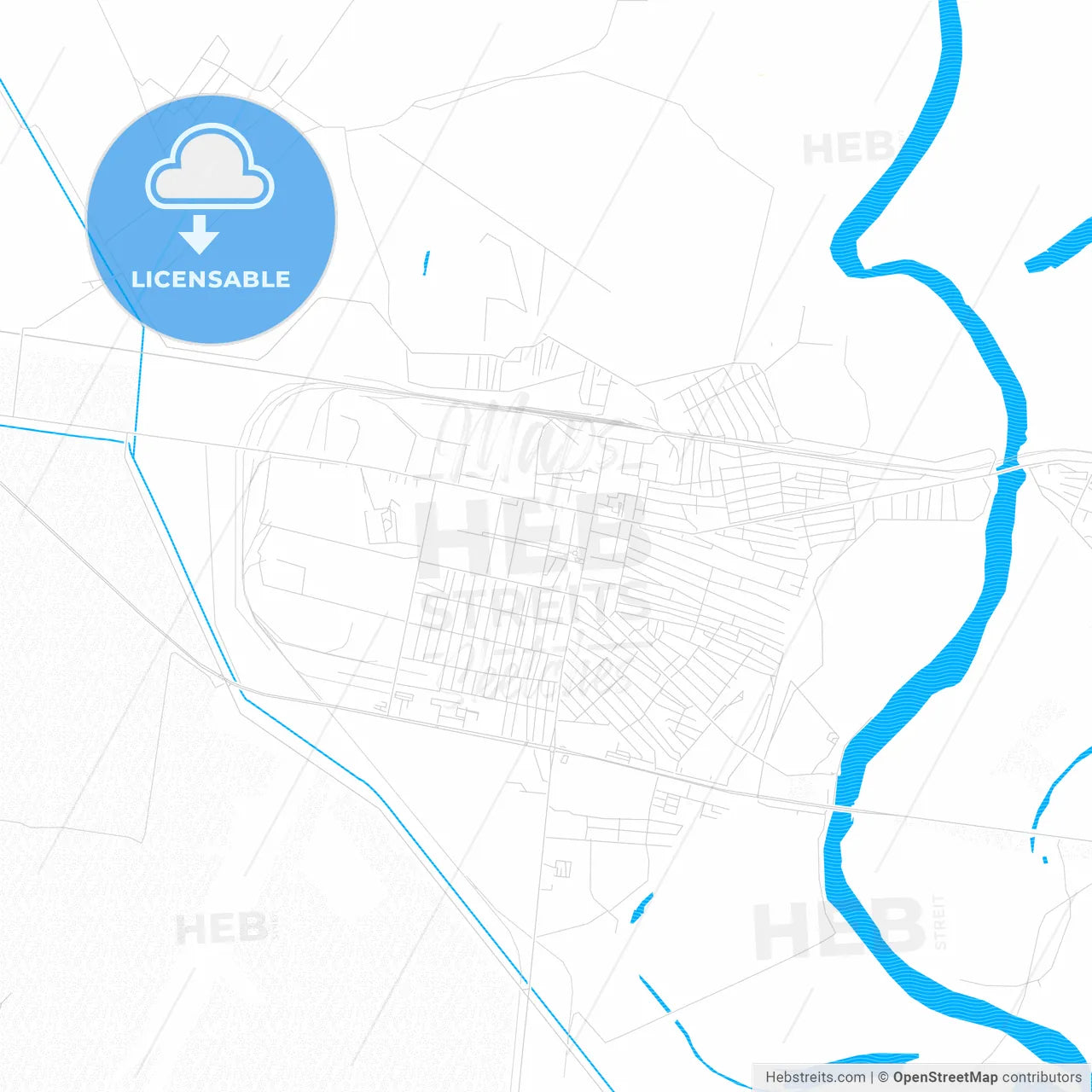 Yevlakh, Azerbaijan Pdf Vector Map With Water In Focus – HEBSTREITS
