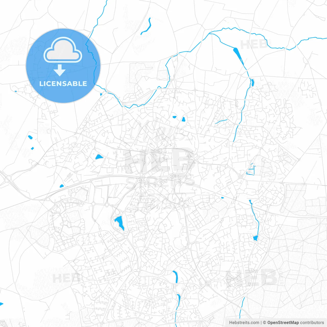 Bracknell, England Pdf Vector Map With Water In Focus – HEBSTREITS