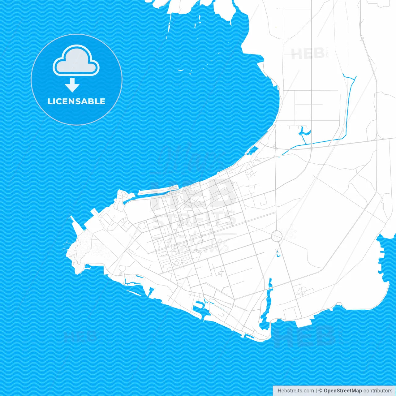 Beihai, China Pdf Vector Map With Water In Focus – HEBSTREITS