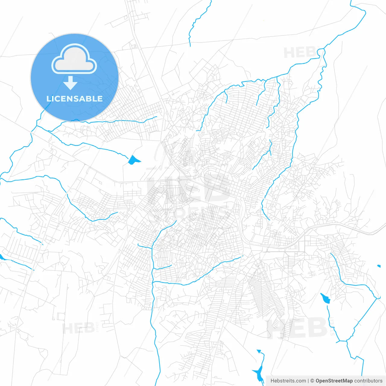 Chimoio, Mozambique Pdf Vector Map With Water In Focus – HEBSTREITS