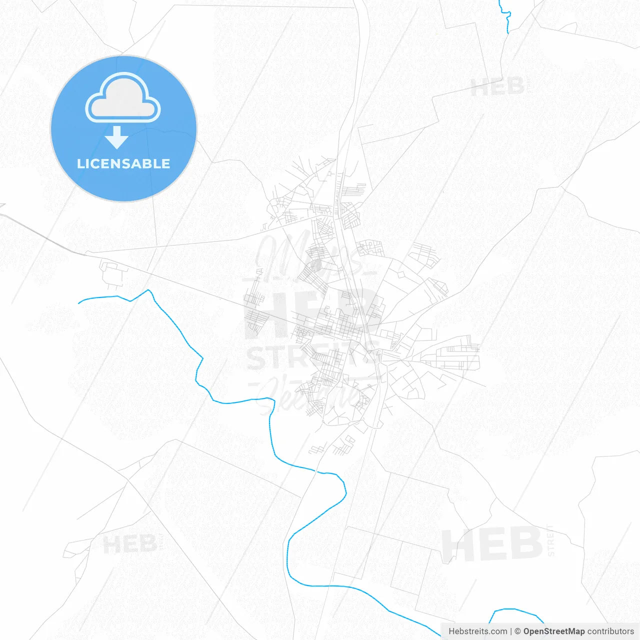 Ksar El Kebir, Morocco Pdf Vector Map With Water In Focus – HEBSTREITS