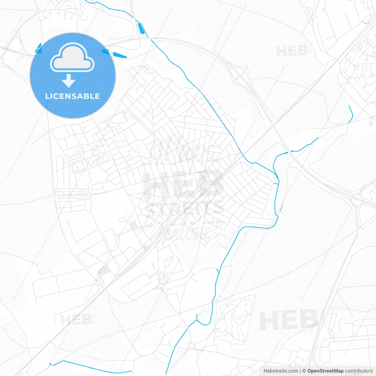 Goussainville, France Pdf Vector Map With Water In Focus – HEBSTREITS