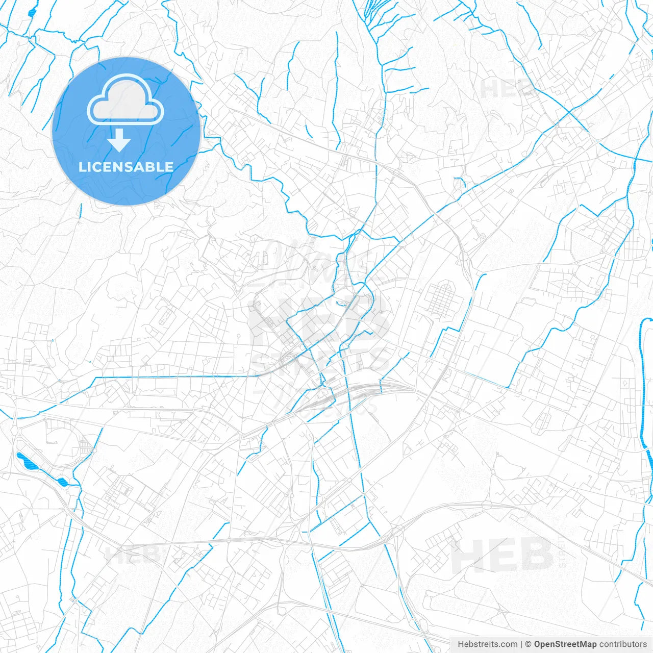 Bergamo, Italy Pdf Vector Map With Water In Focus – HEBSTREITS