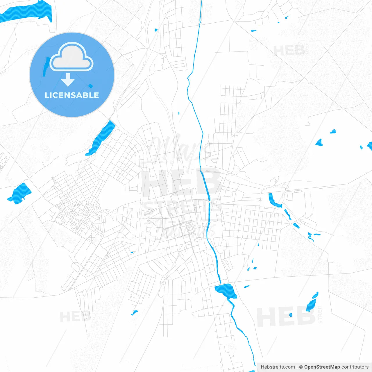 Bakhmut, Ukraine Pdf Vector Map With Water In Focus – HEBSTREITS